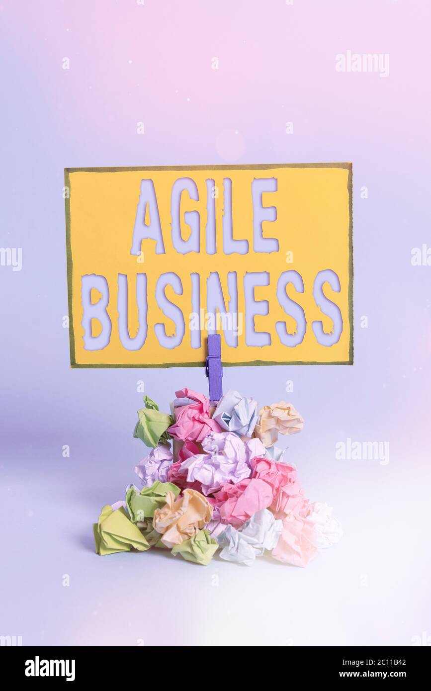 Text sign showing Agile Business. Business photo showcasing capability ...