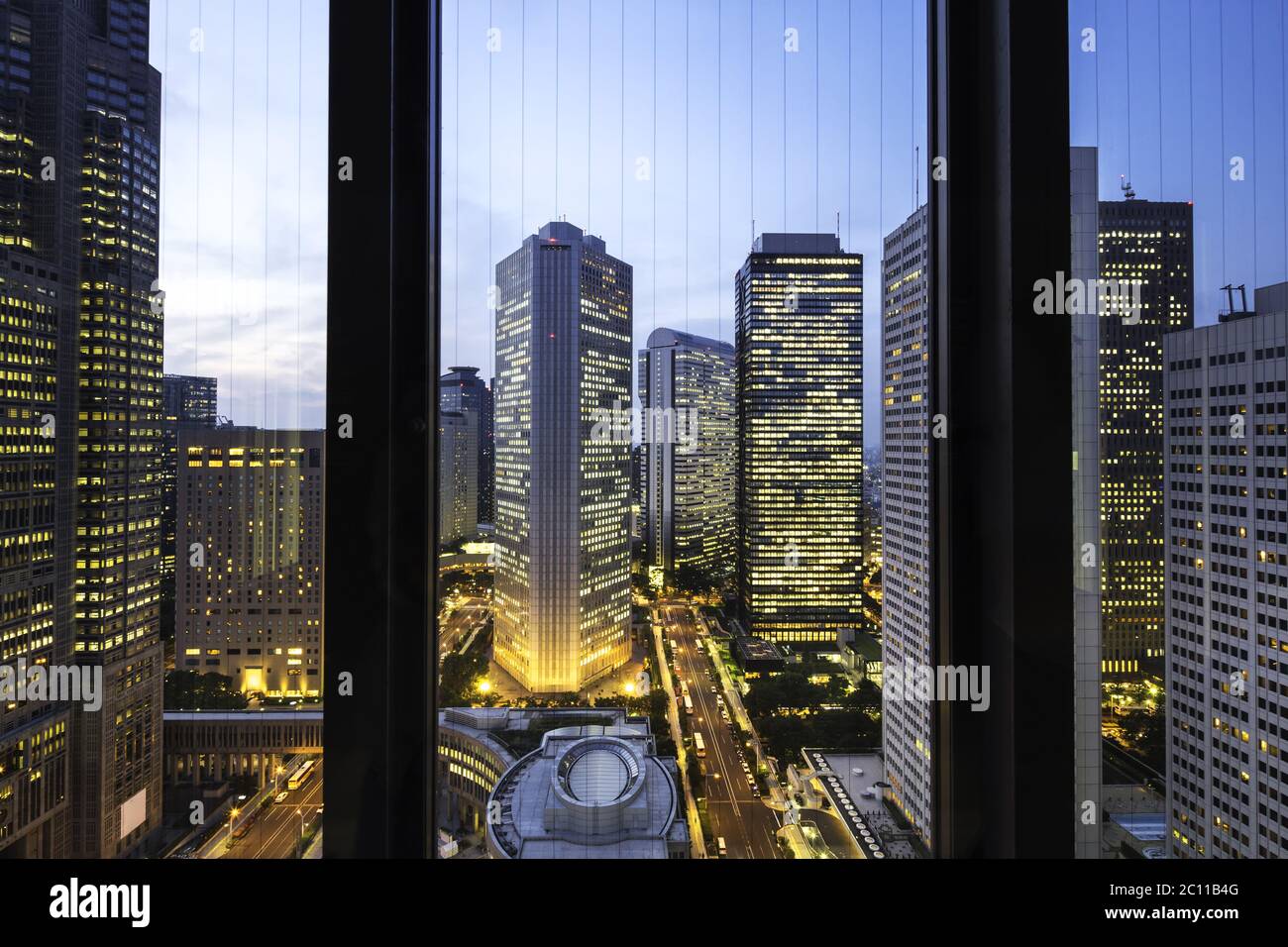 modern office buildings in downtown of tokyo at twilight Stock Photo ...