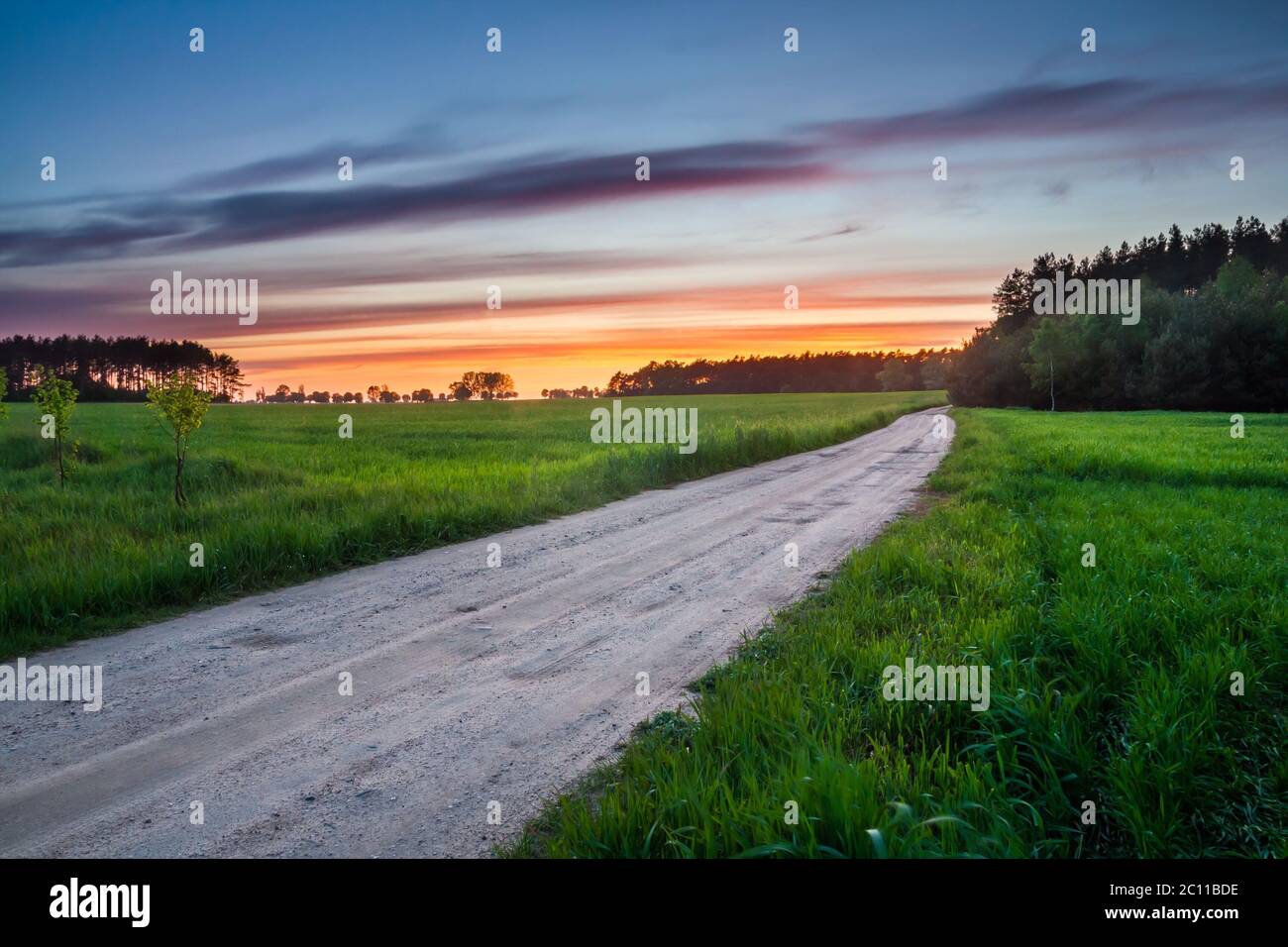 Beautiful landscape road fields hi-res stock photography and images - Alamy