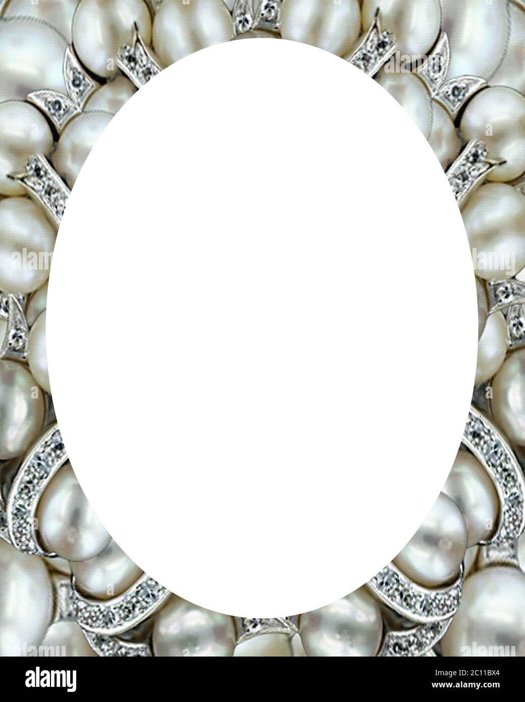 Circle White Frame Background with Decorated Borders Stock Photo - Alamy