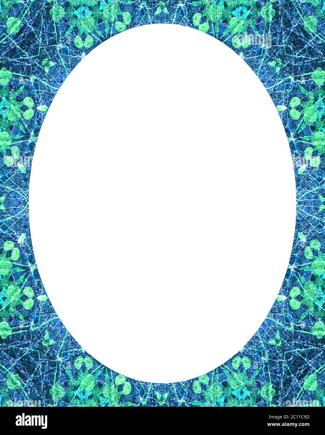 Circle White Frame Background with Decorated Borders Stock Photo - Alamy