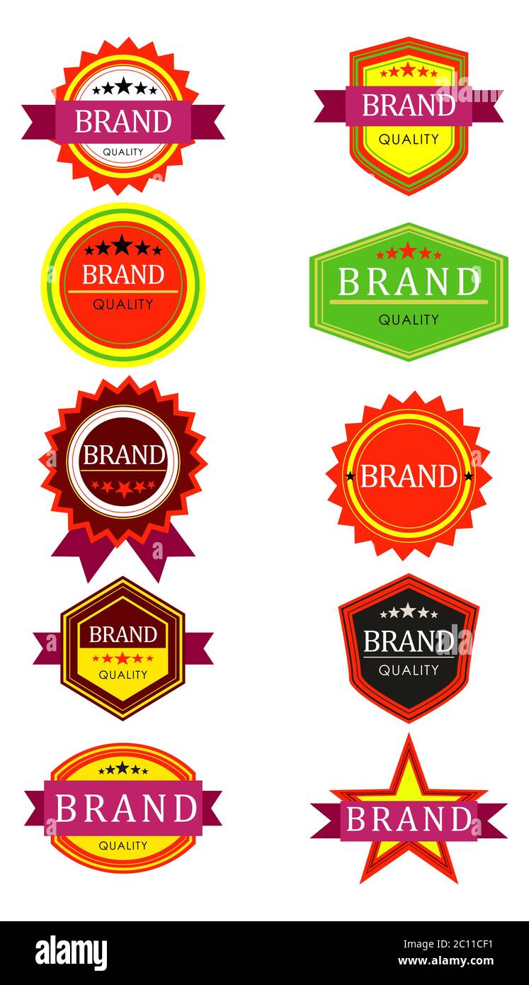 illustrations of a different badges retro brand tags on isolated white ...