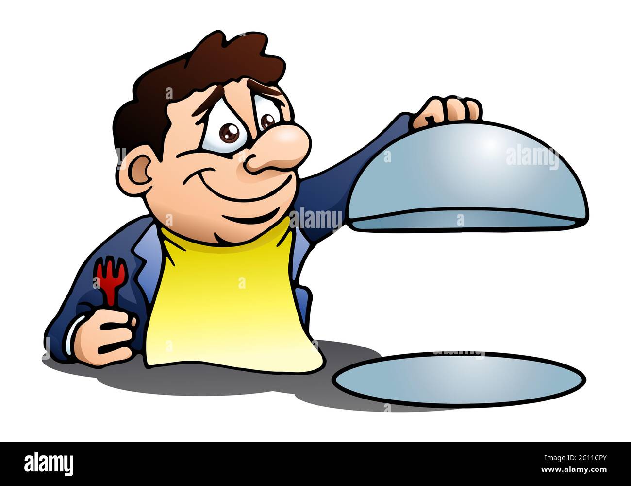 illustration of a businessman open tray on isolated white background ...