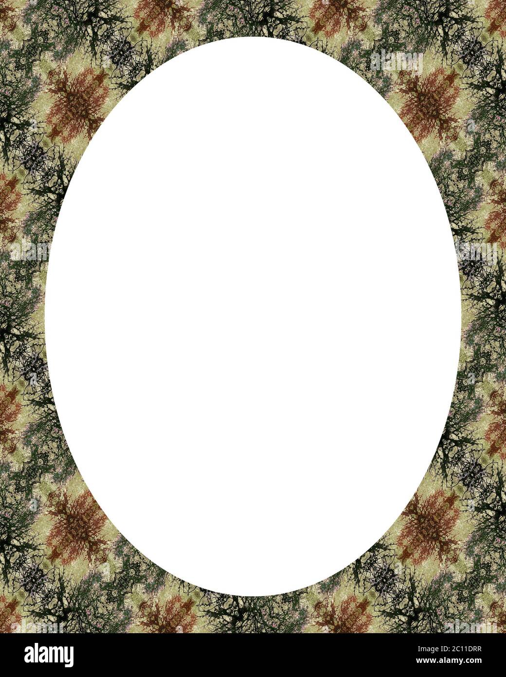 Circle White Frame Background with Decorated Borders Stock Photo - Alamy