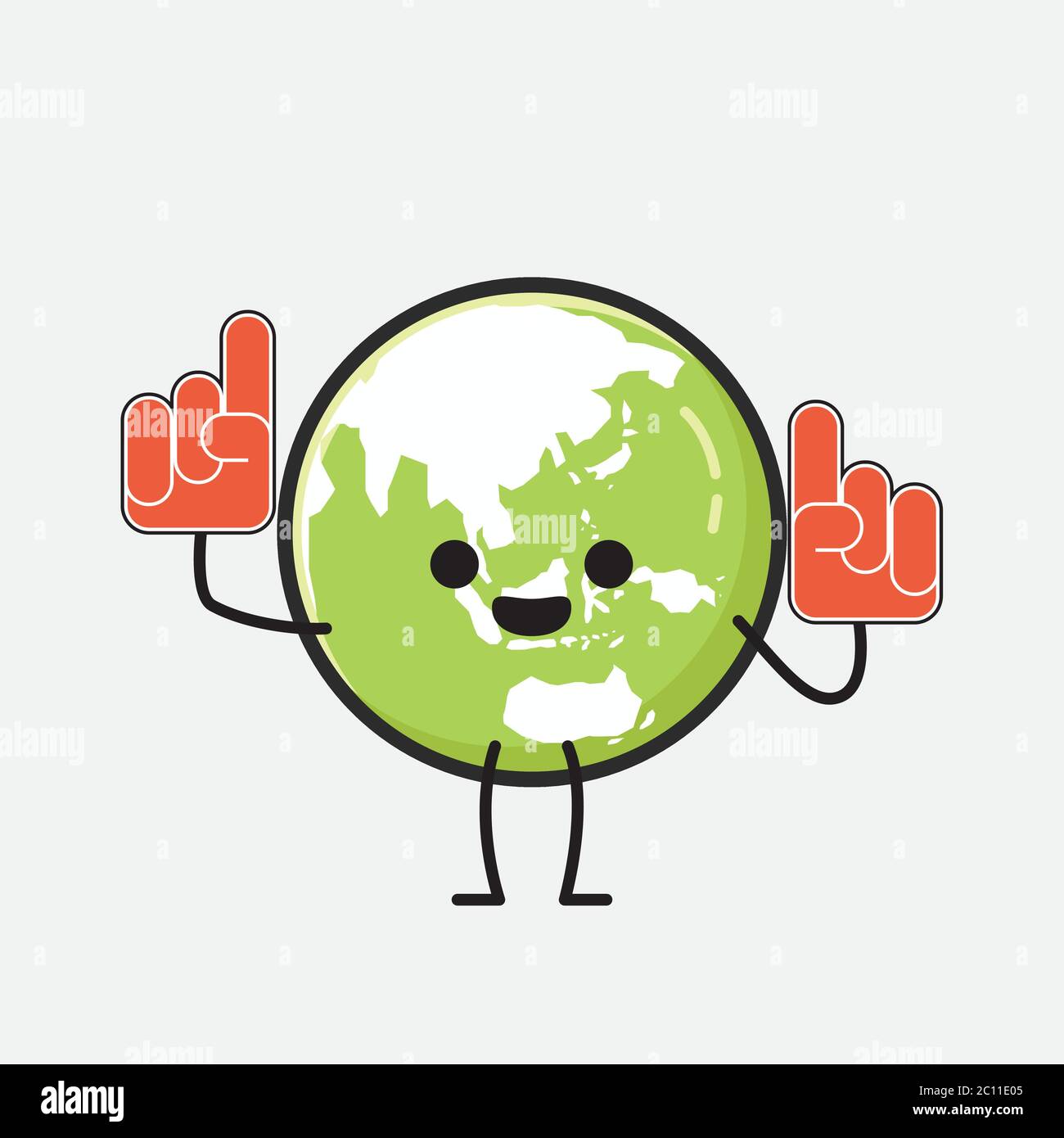 An illustration of Cute Green Earth Mascot Vector Character in Flat ...