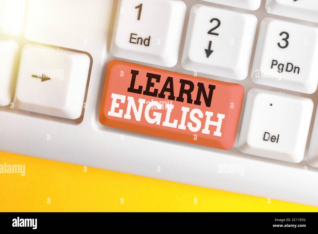 Text sign showing Learn English. Business photo showcasing to train ...