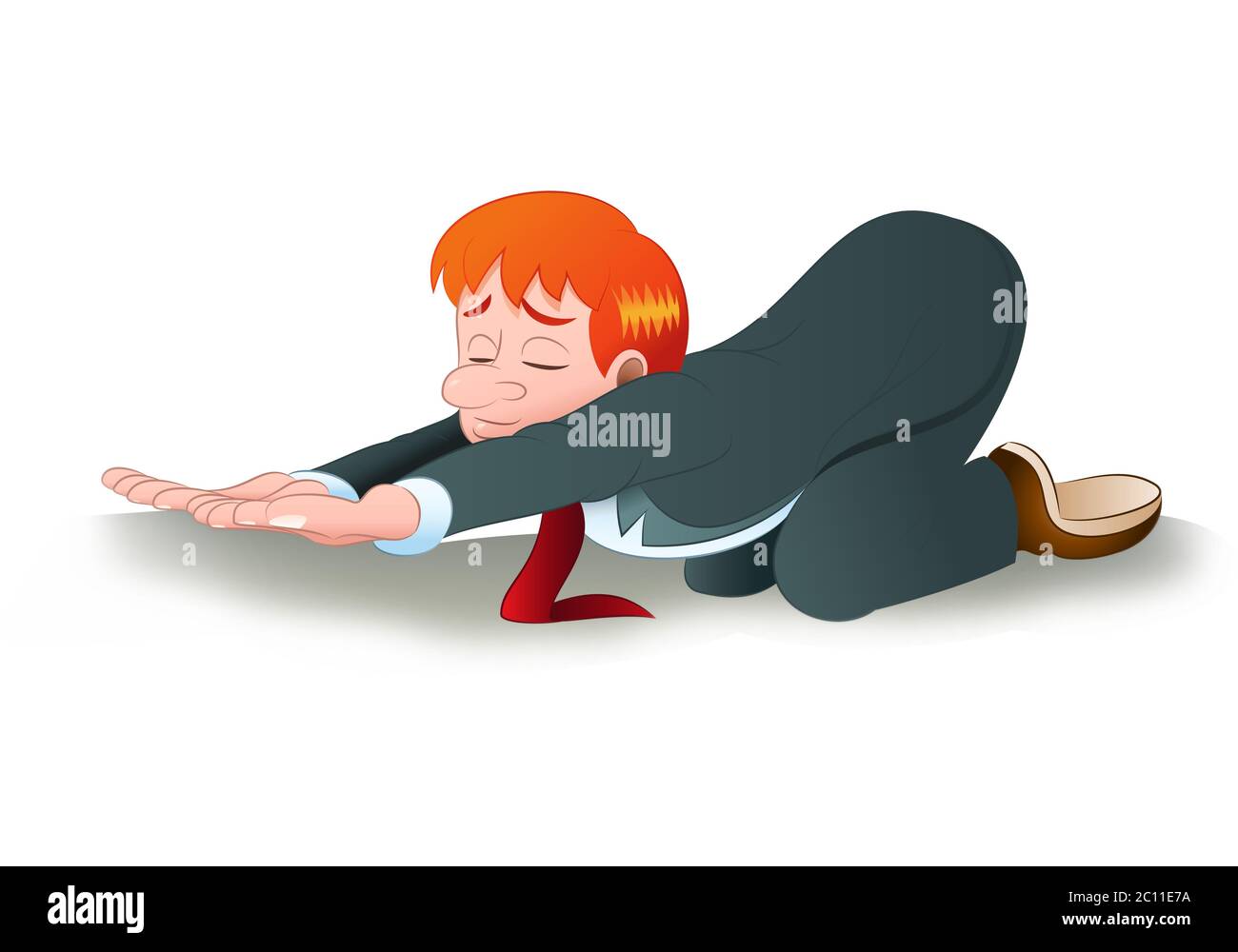 illustration of a businessman put forward his hands Stock Photo - Alamy