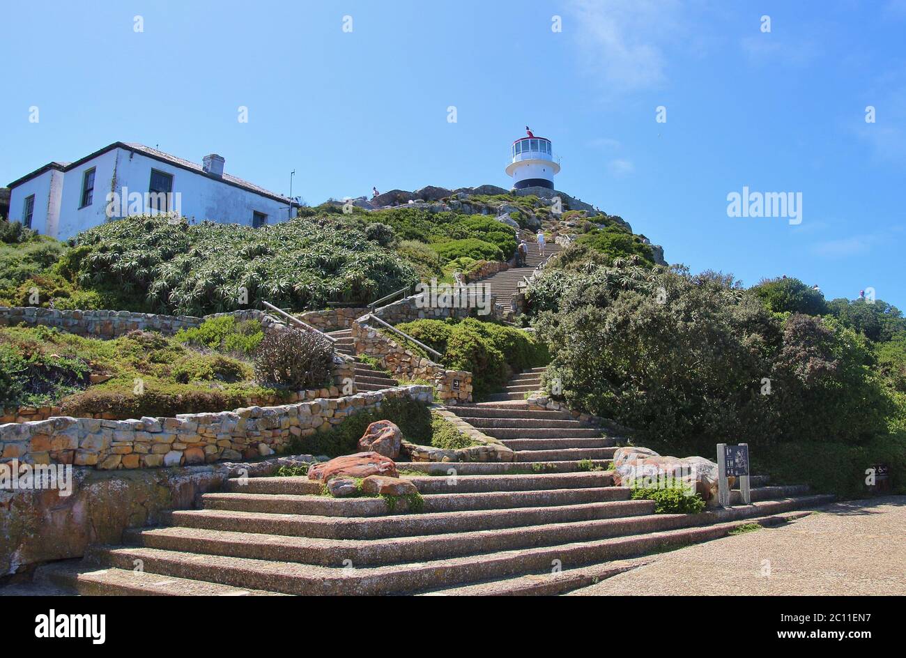 Stairs leading to the lighthouse of Cape Point. On the Cape of Good ...