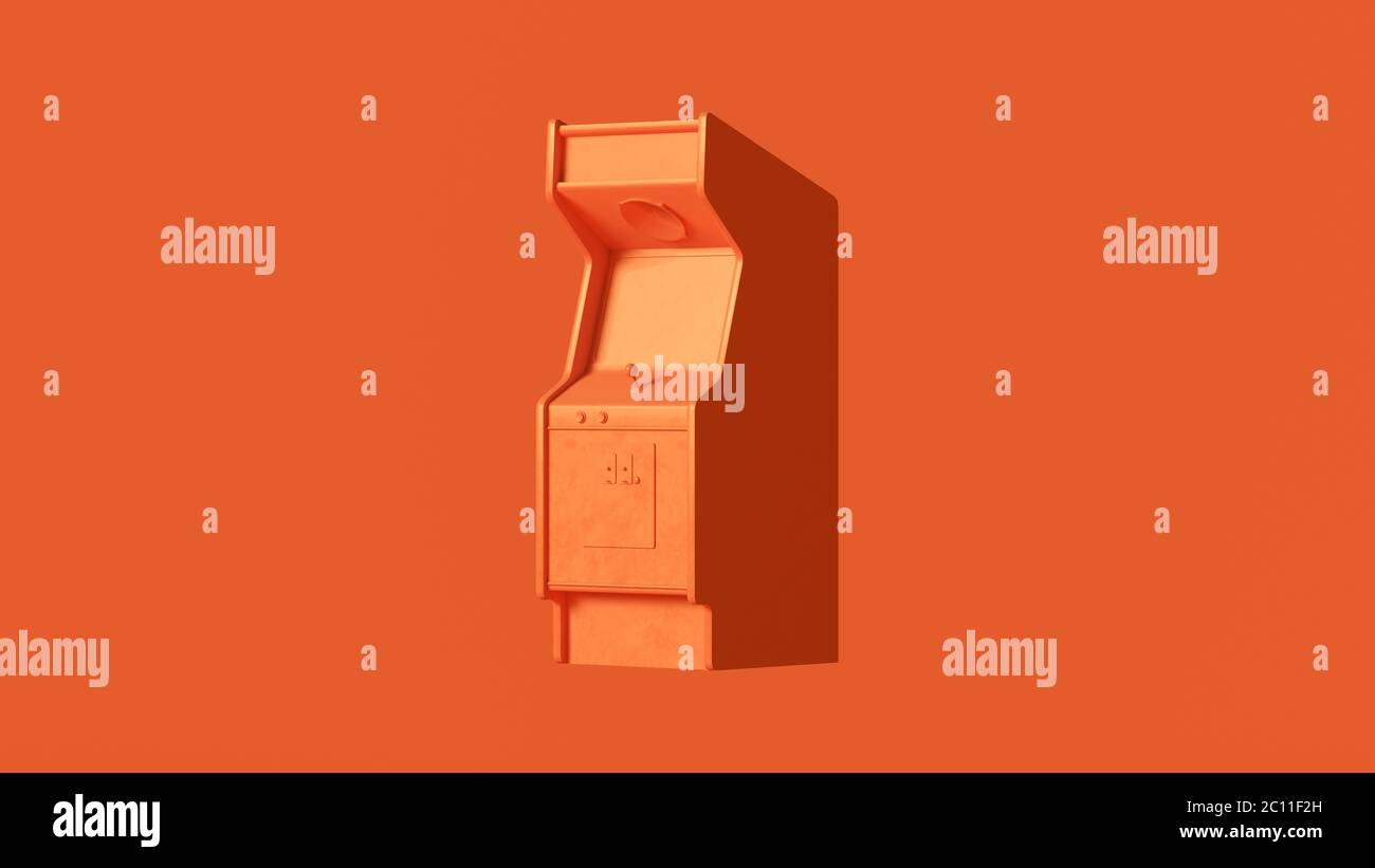 Orange Vintage Arcade Console 3d illustration Stock Photo - Alamy