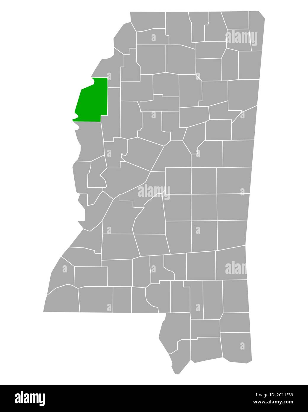 Map of Bolivar in Mississippi Stock Photo - Alamy