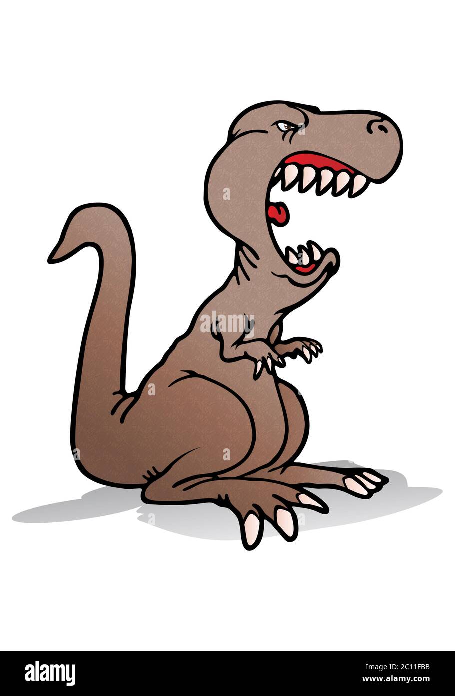 illustration of a dinosaur roaring in anger ready to attack on isolated ...