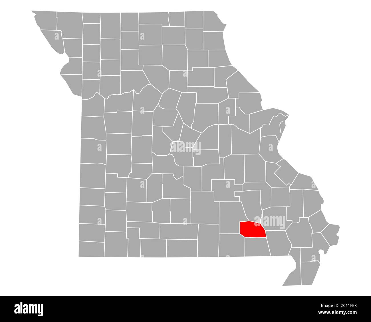 Map of Carter in Missouri Stock Photo - Alamy