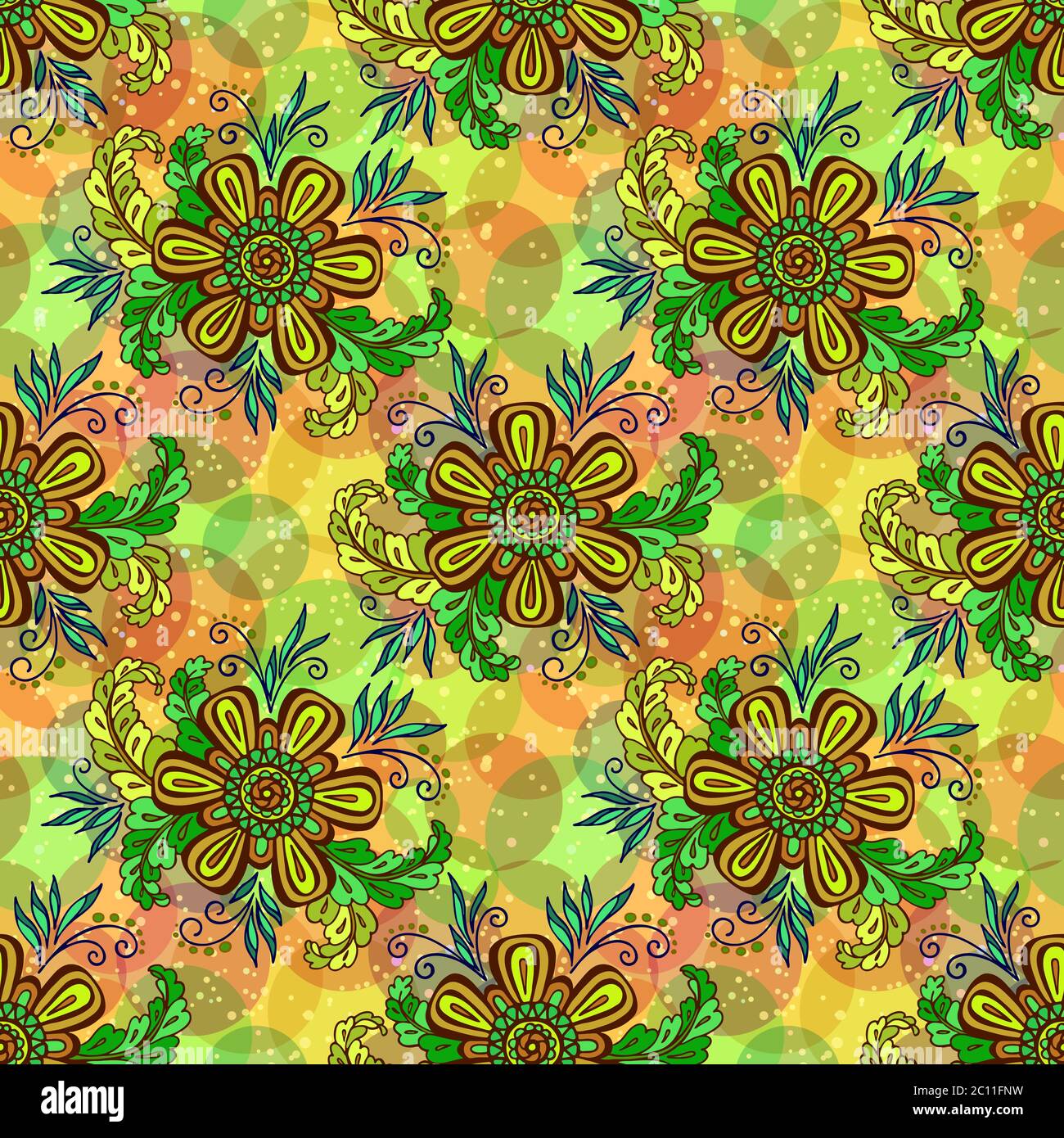 Seamless Tile Floral Pattern Stock Photo - Alamy