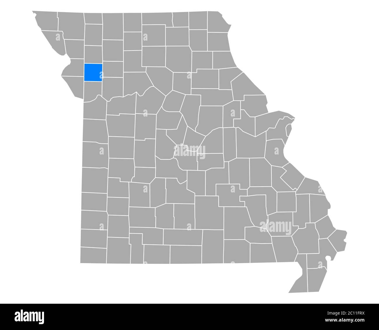 Map of Clinton in Missouri Stock Photo - Alamy