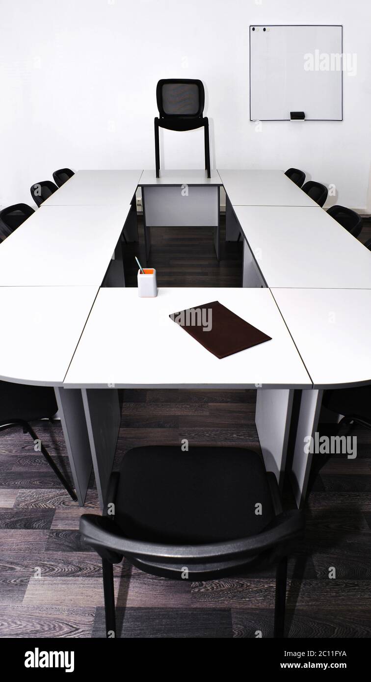 Empty white tables in conference room hi-res stock photography and ...