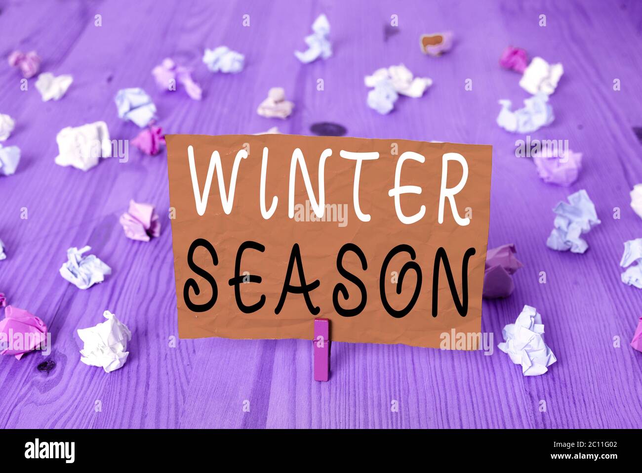 Conceptual hand writing showing Winter Season. Concept meaning coldest ...