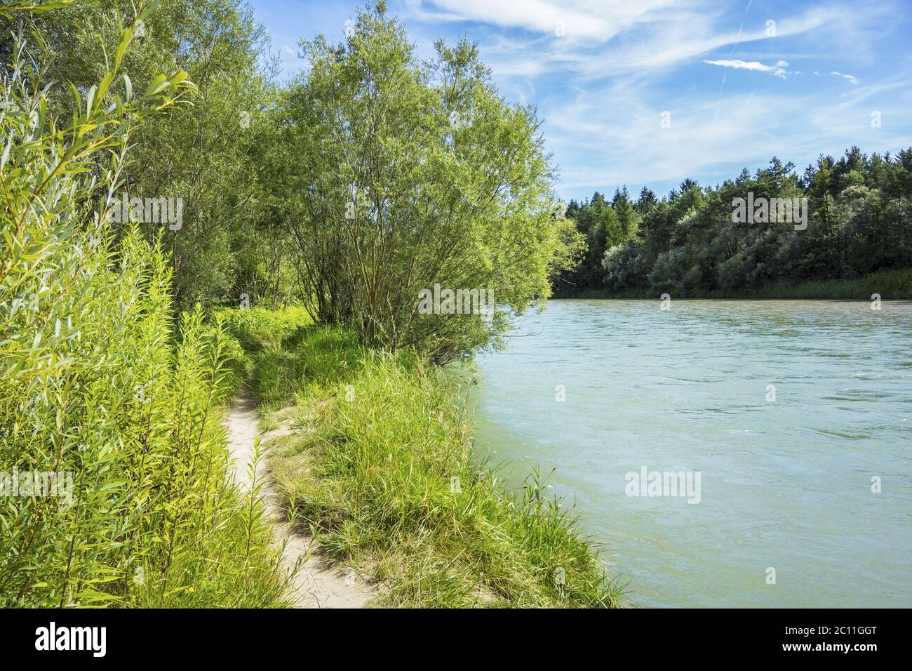 path at the river Isar Stock Photo - Alamy