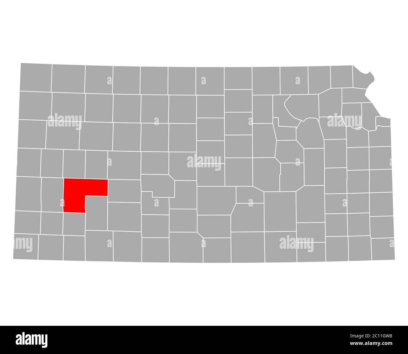 Map of Finney in Kansas Stock Photo - Alamy