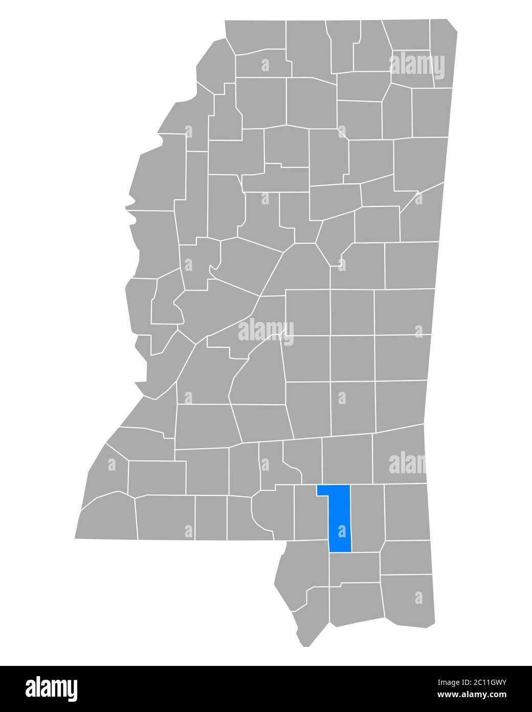 Map of Forrest in Mississippi Stock Photo - Alamy