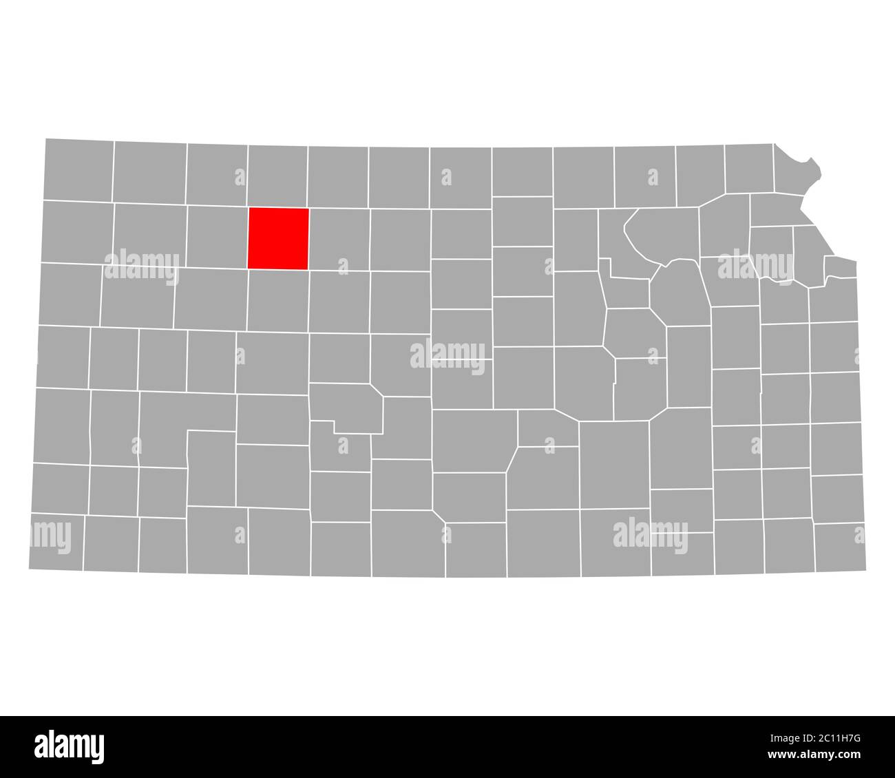 Map of Graham in Kansas Stock Photo - Alamy