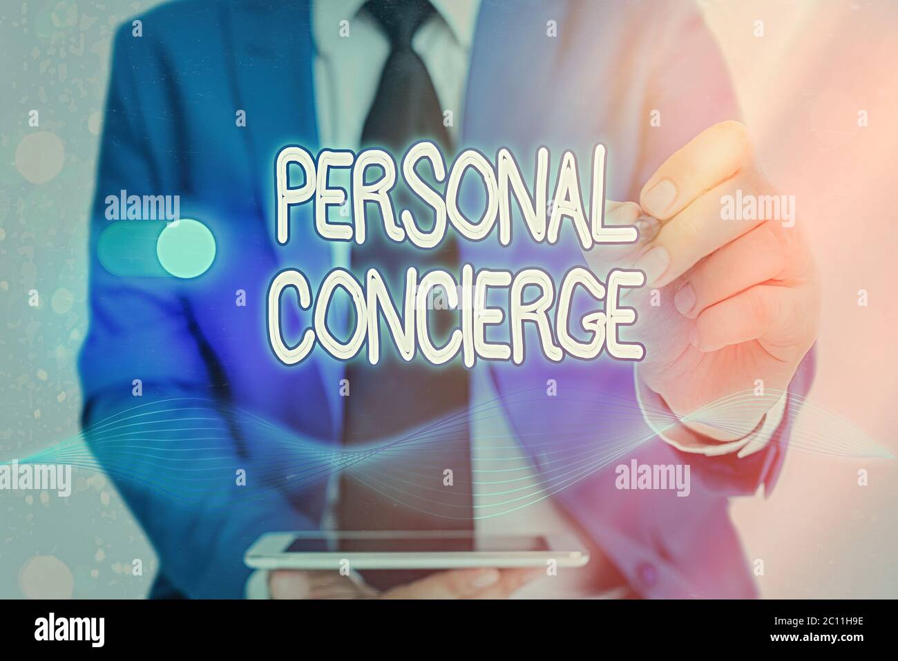 Writing note showing Personal Concierge. Business concept for someone ...