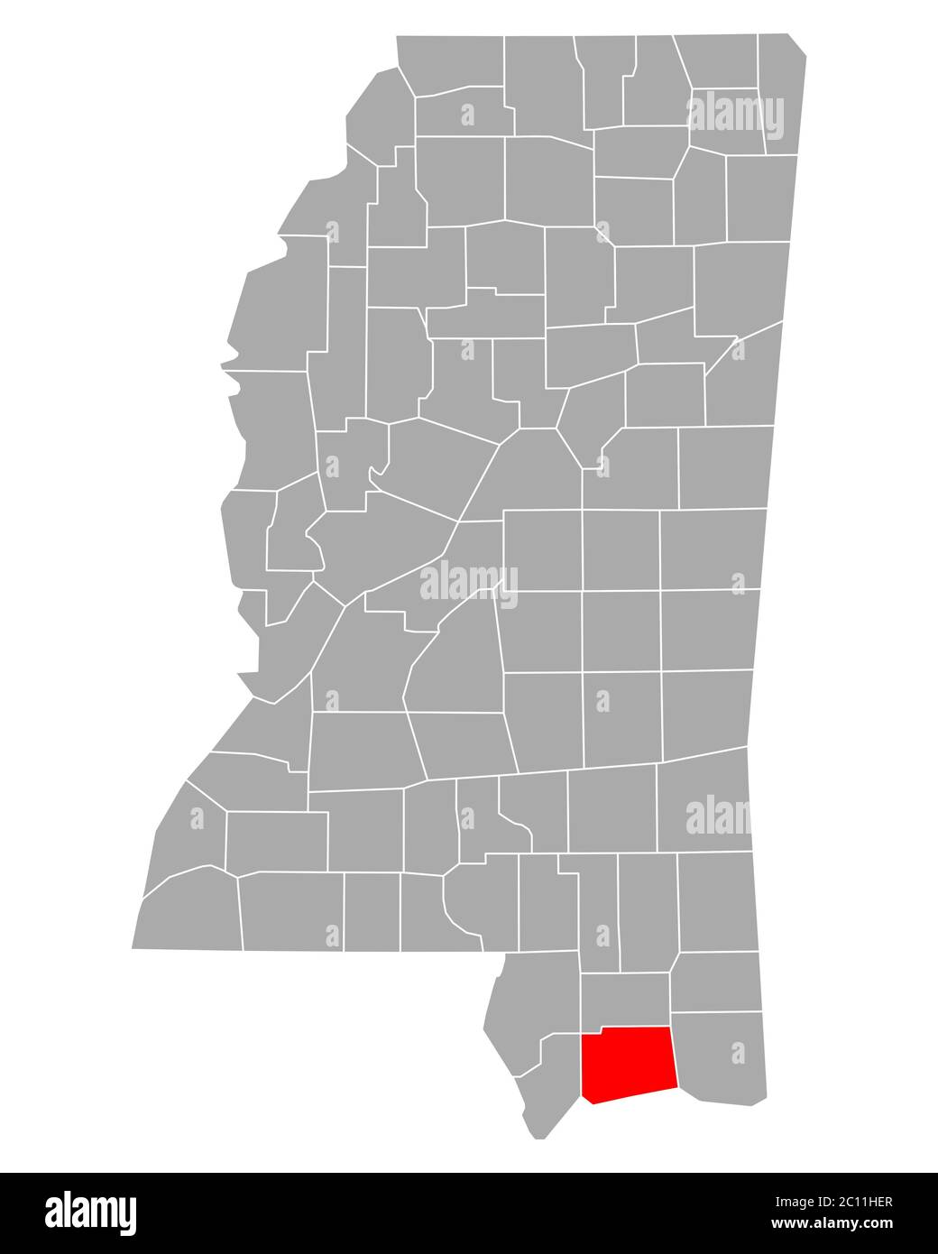 Map of Harrison in Mississippi Stock Photo - Alamy