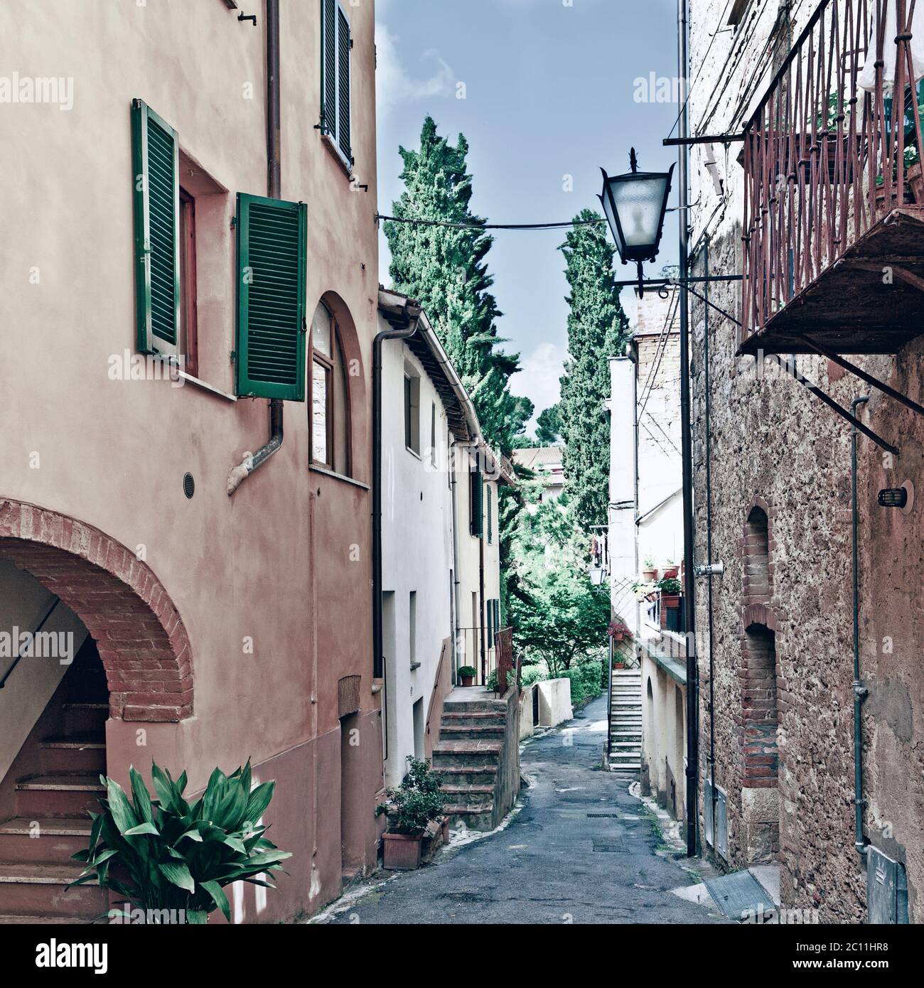 Narrow street lamp balcony hi-res stock photography and images - Alamy