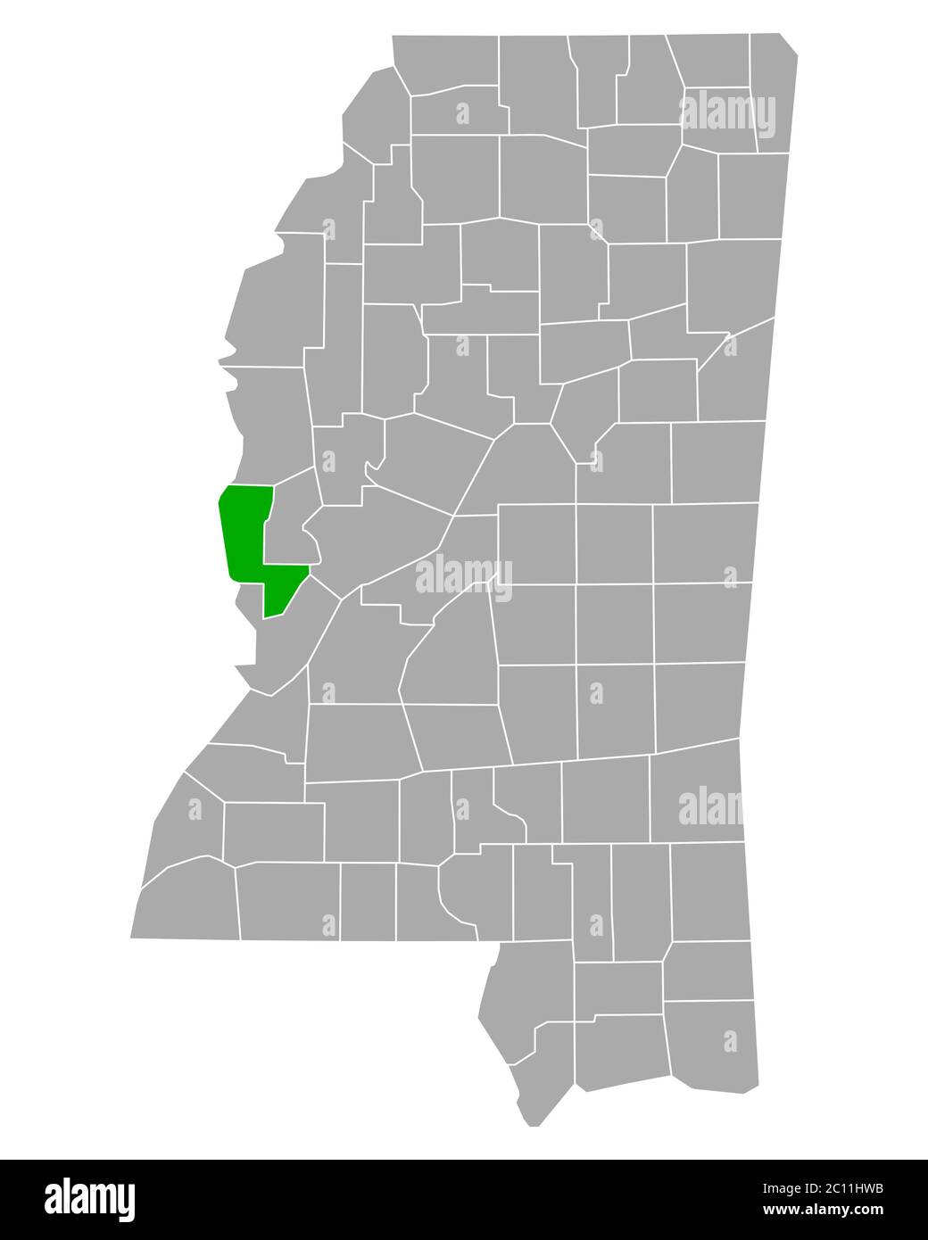 Map of Issaquena in Mississippi Stock Photo - Alamy