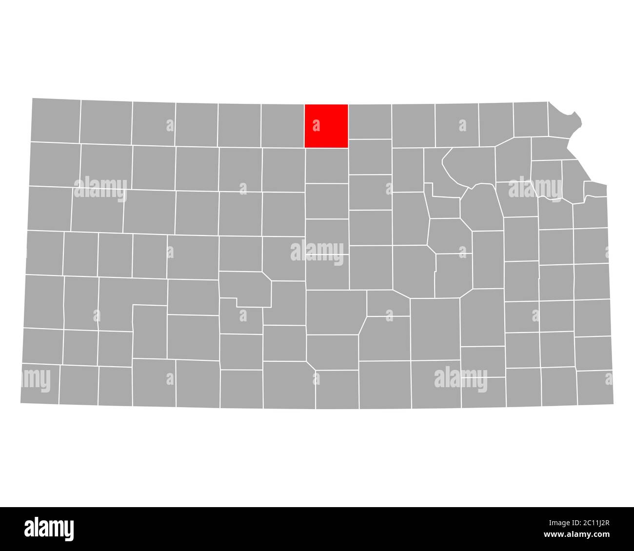 Map of Jewell in Kansas Stock Photo - Alamy