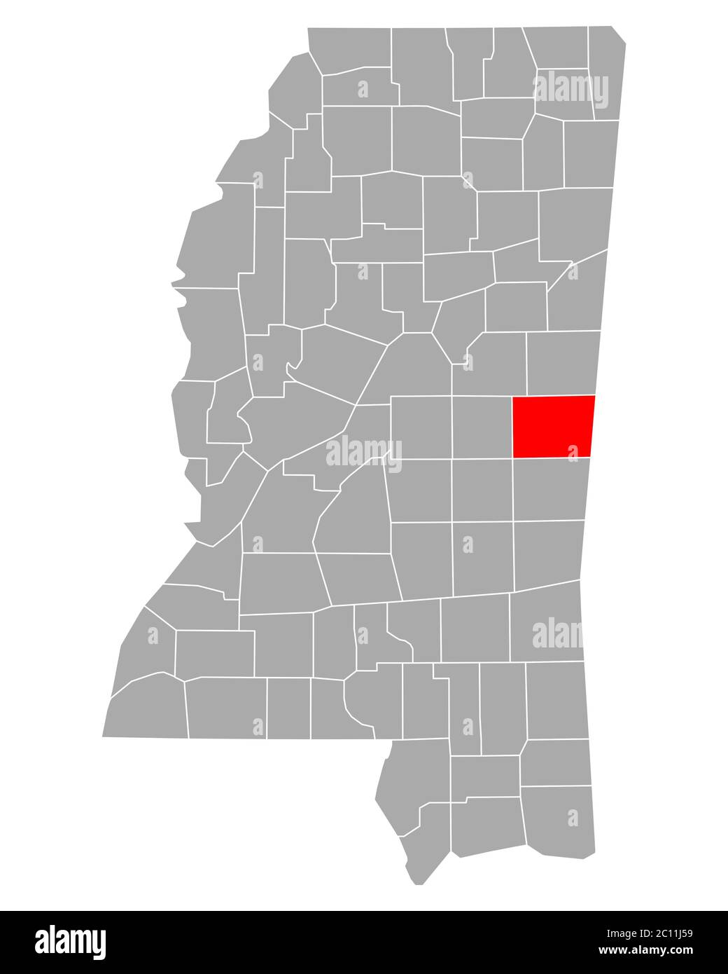 Map of Kemper in Mississippi Stock Photo - Alamy