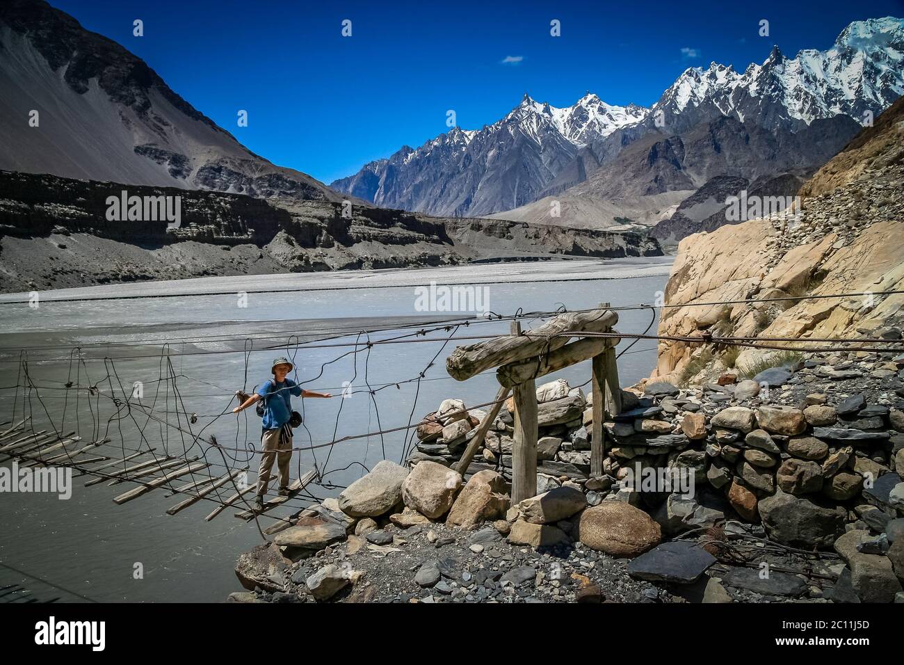 Crossing hunza river hi-res stock photography and images - Alamy