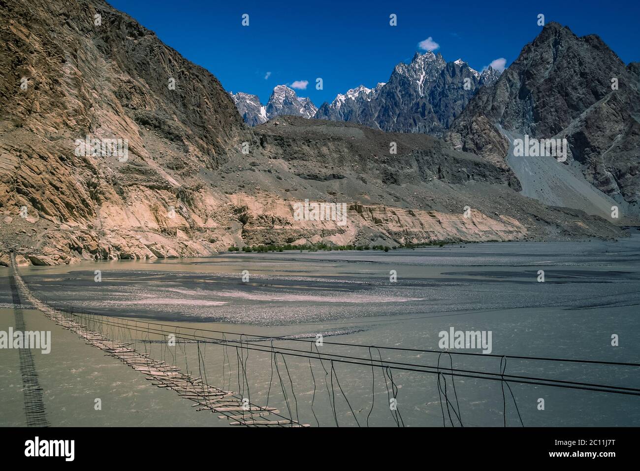 Bridge Over Hunza River Stock Photo - Alamy