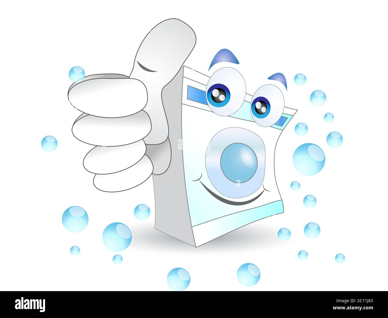 happy cartoon Washing machine illustration Stock Photo - Alamy