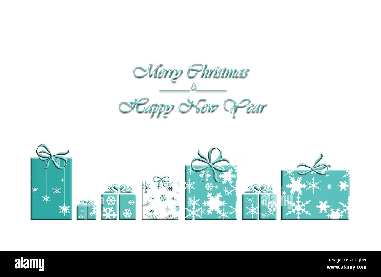 Luxury Christmas New Year greeting card concept. Tiffany blue words ... Luxury Christmas New Year greeting card concept. Tiffany blue words ...