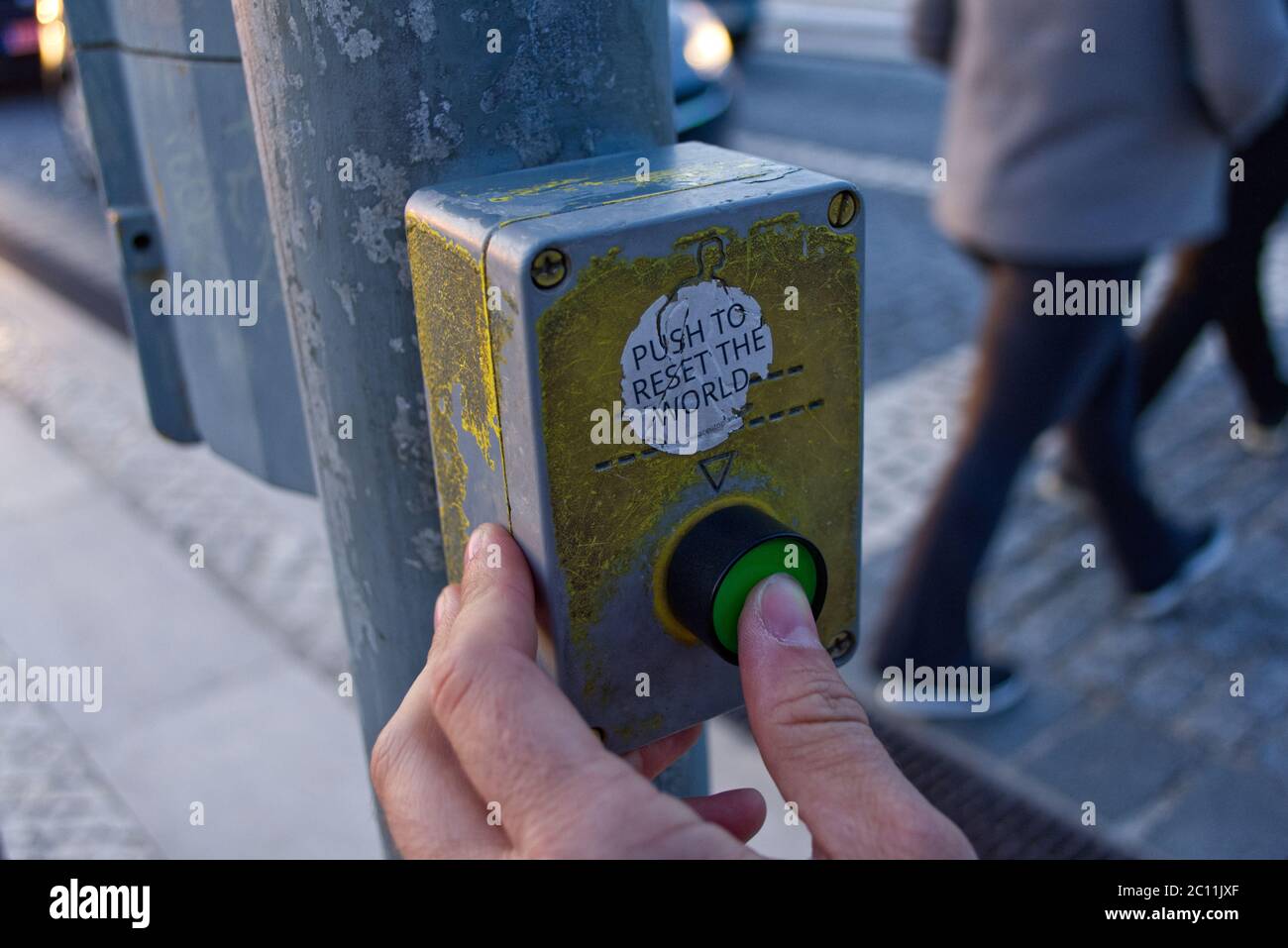 End the World Button Stock Photo - Alamy