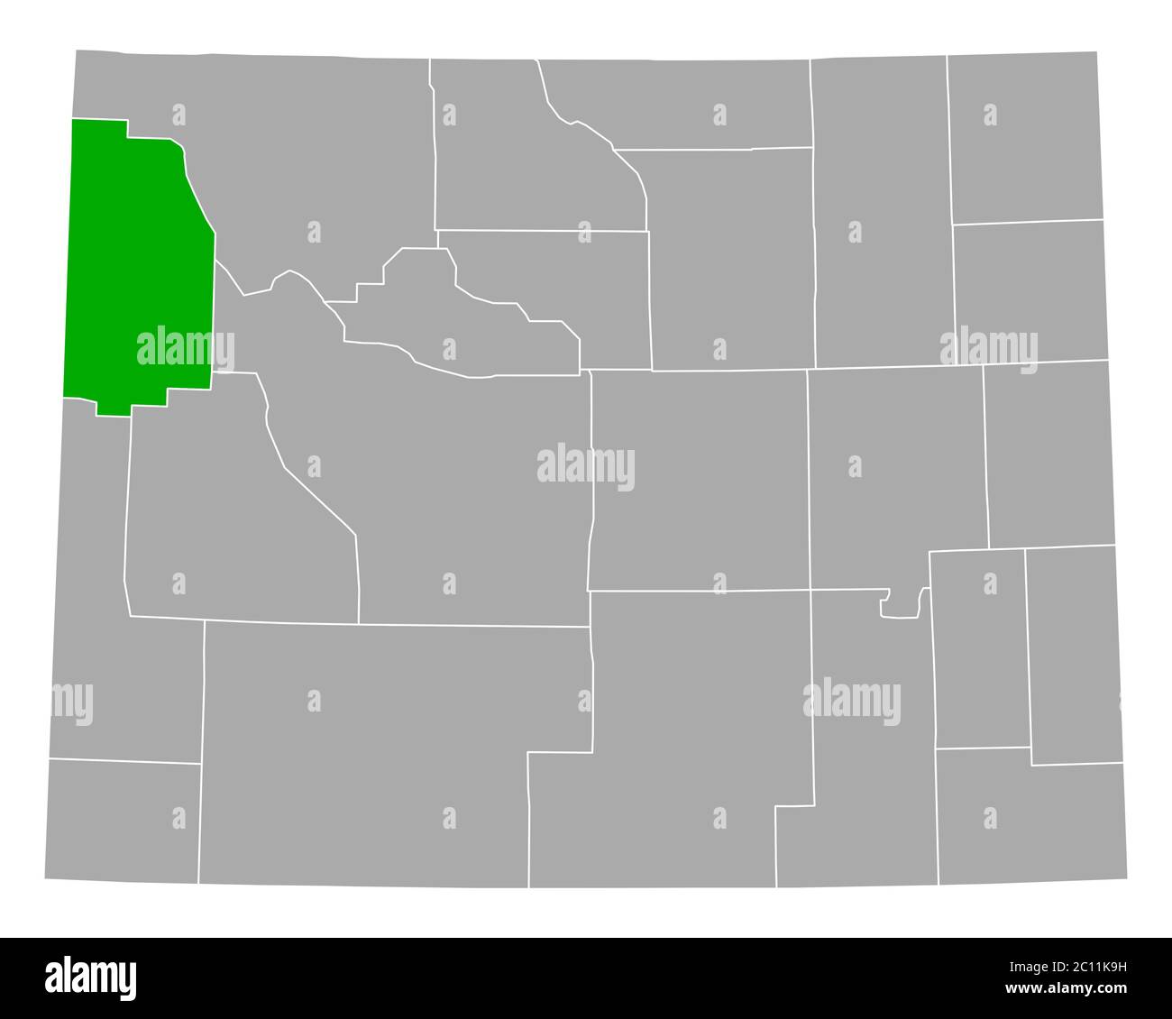 Map of Teton in Wyoming Stock Photo - Alamy