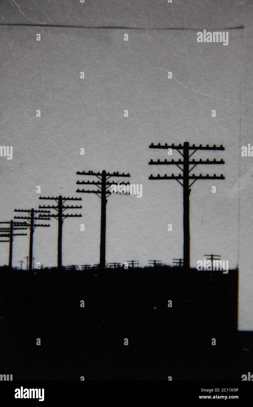 Fine 70s vintage black and white extreme photography of public utility ...