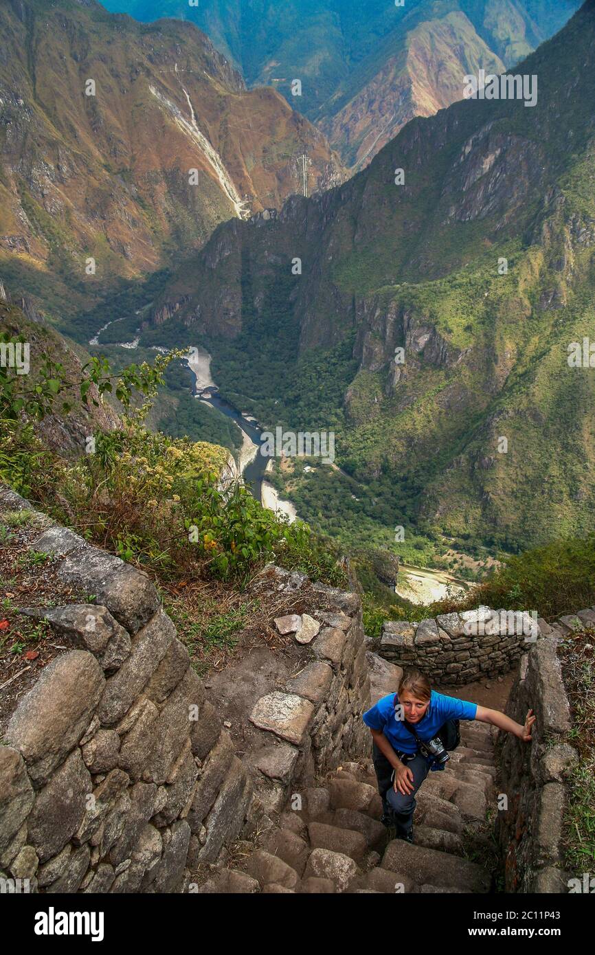 Tourist in Machu Picchu Stock Photo - Alamy