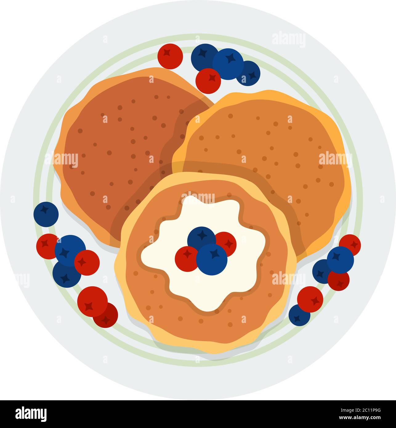 American breakfast pancakes Stock Vector Images - Alamy
