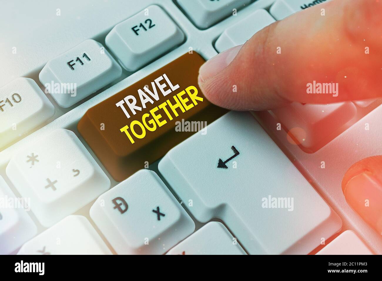 Conceptual hand writing showing Travel Together. Concept meaning going ...