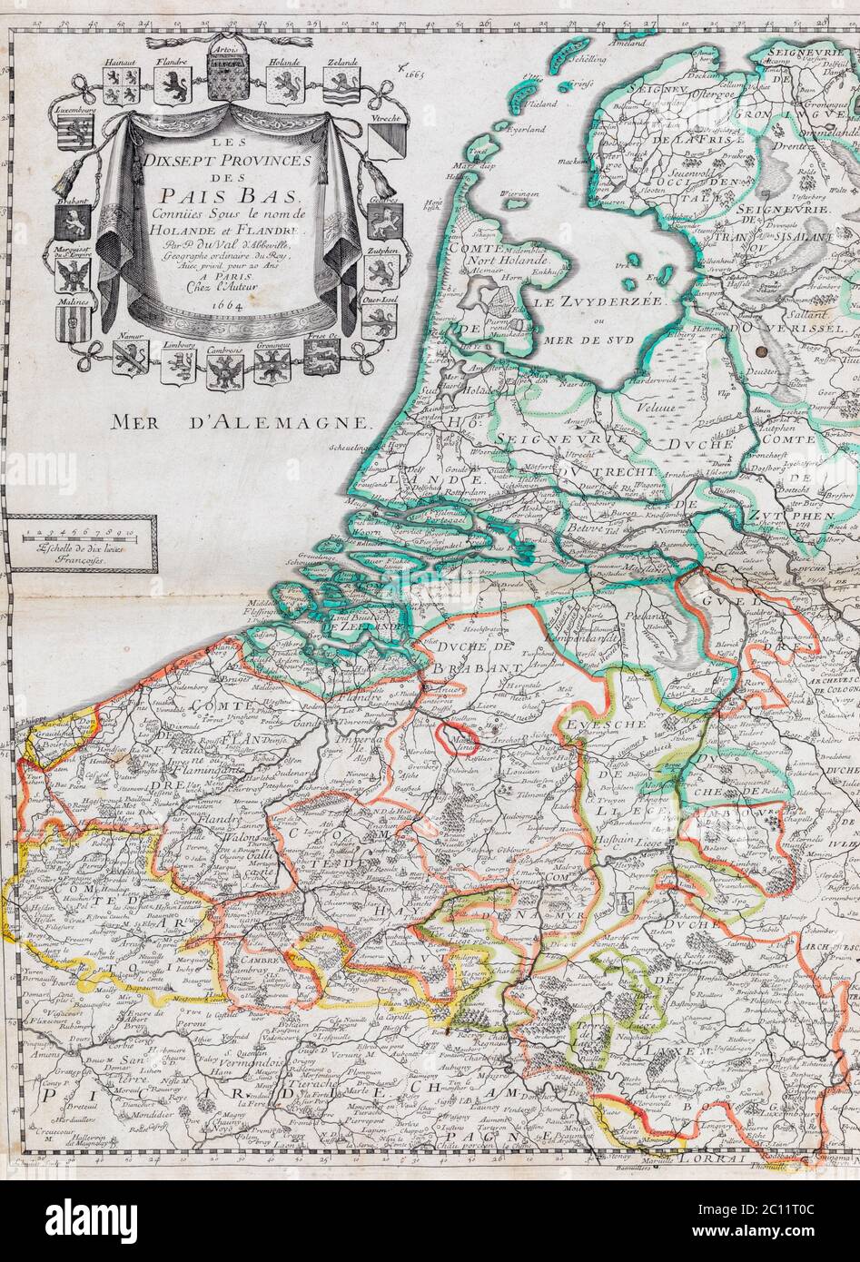 Old map of Netherlands and Belgium - From an 1656 Atlas of Geography ...