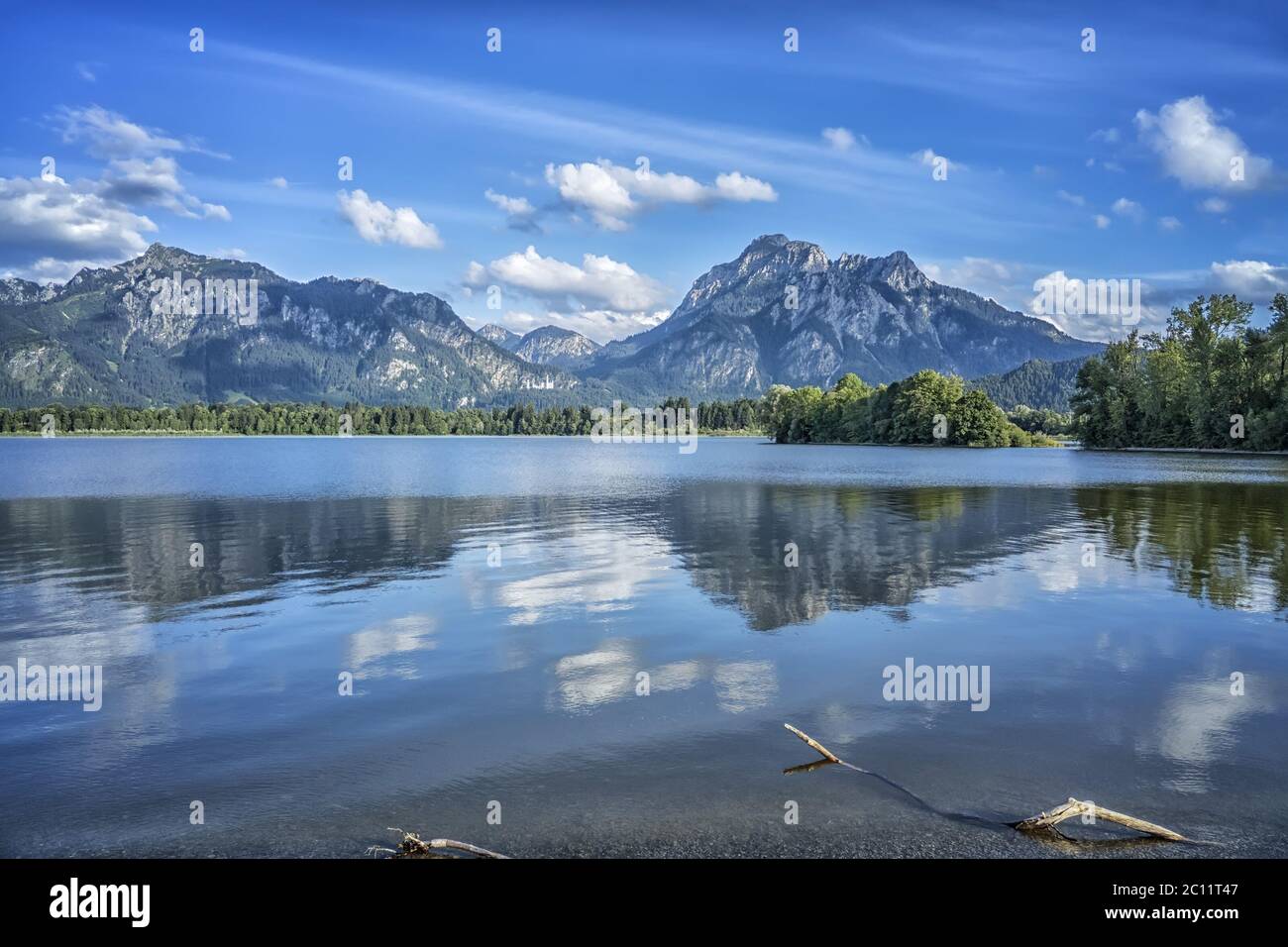 Neuschwanstein at Forggensee lake Stock Photo - Alamy