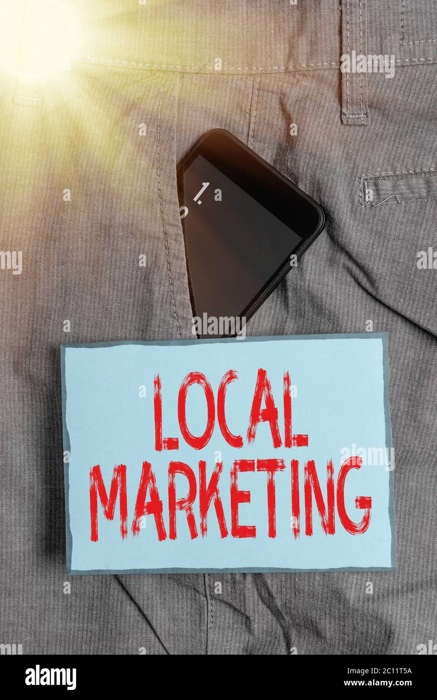 Handwriting text writing Local Marketing. Conceptual photo targeting ...