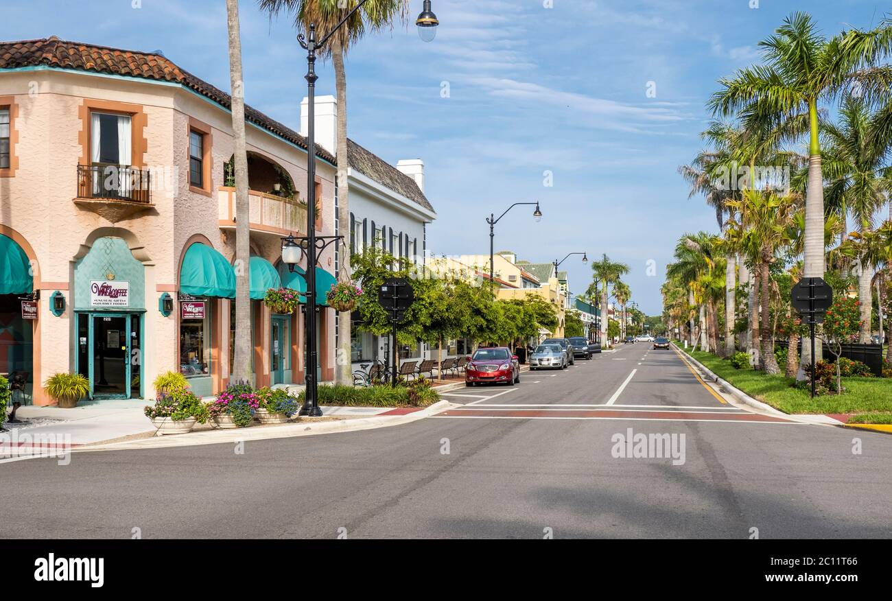 West Venice Avenue in Venice Florida on the Gulf of Mexico in the ...