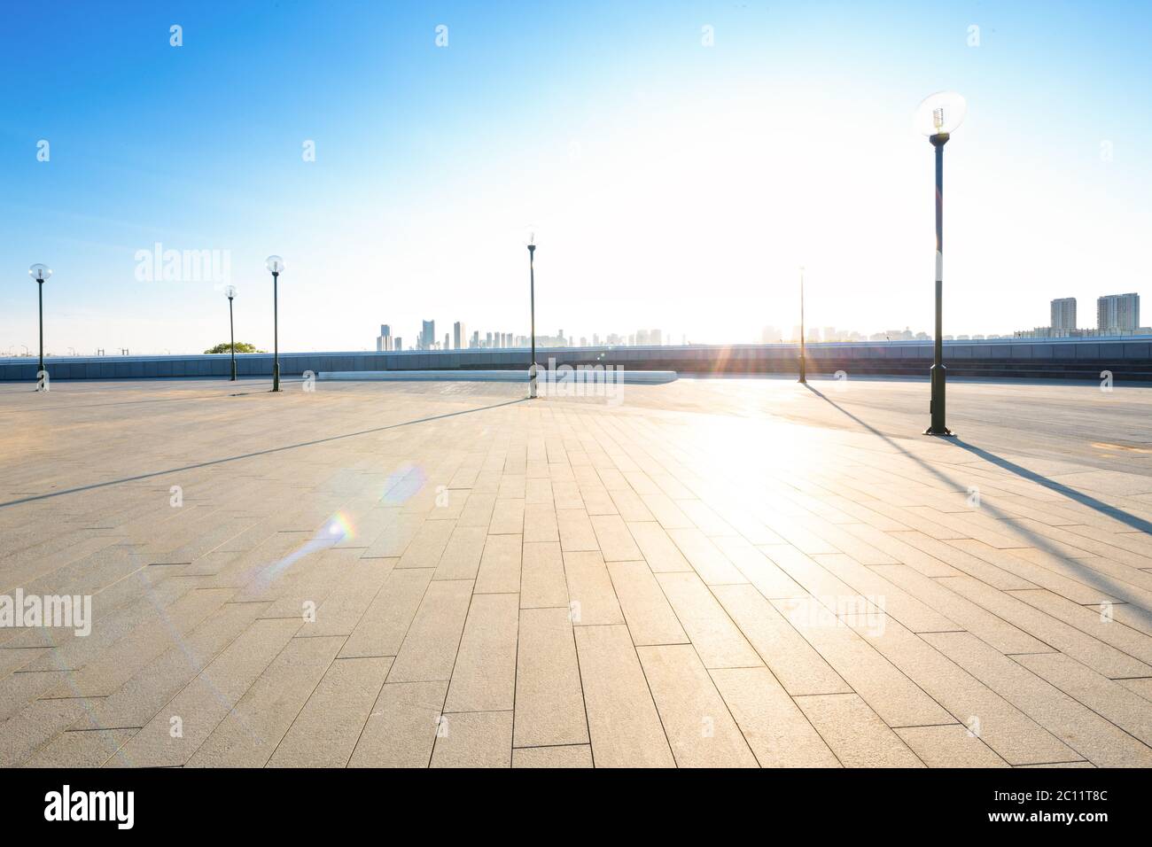 empty city square in harbin with sunbeam Stock Photo - Alamy