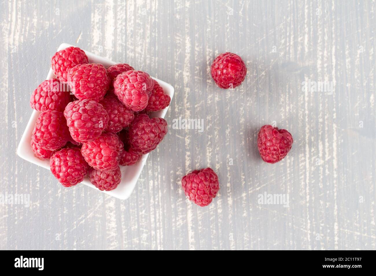 Ripe sweet raspberries-top view Stock Photo - Alamy