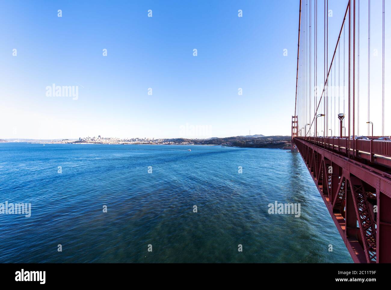 famous gold gate bridge in blue sky Stock Photo - Alamy