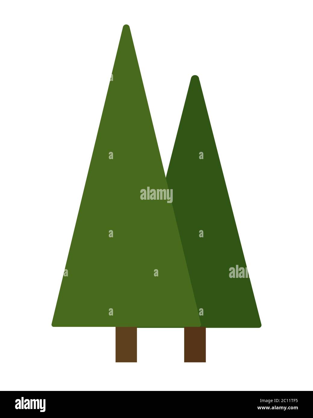 Green conifer tree vector icon isolated on white background Stock ...