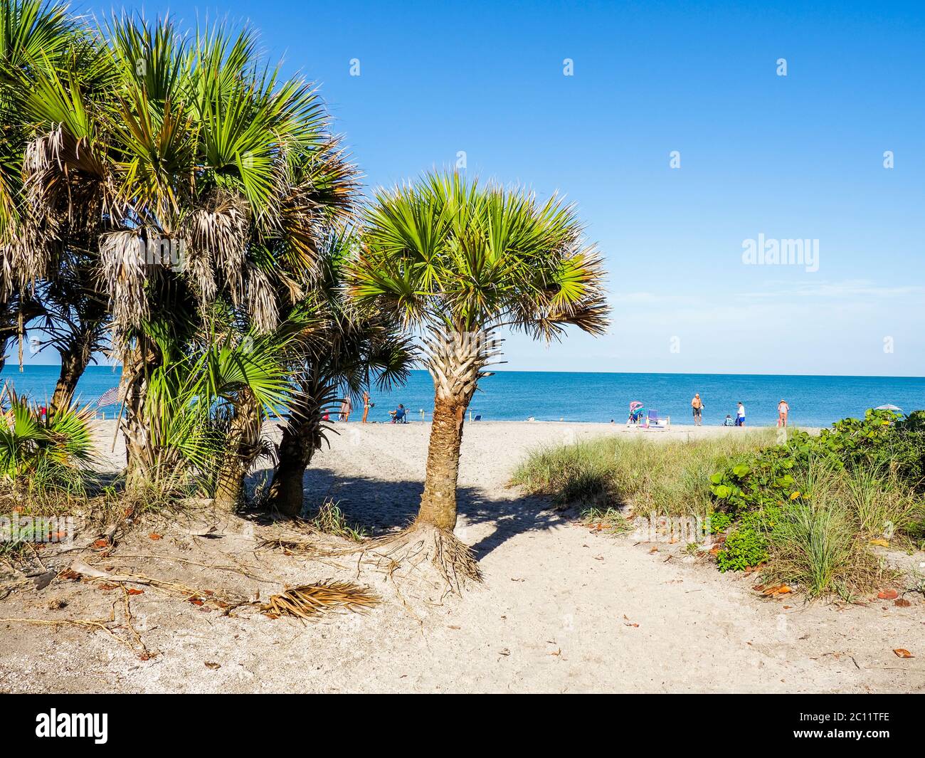 Entrance walkway to Manasota Key Beach on Manasota Key on the Gulf of ...