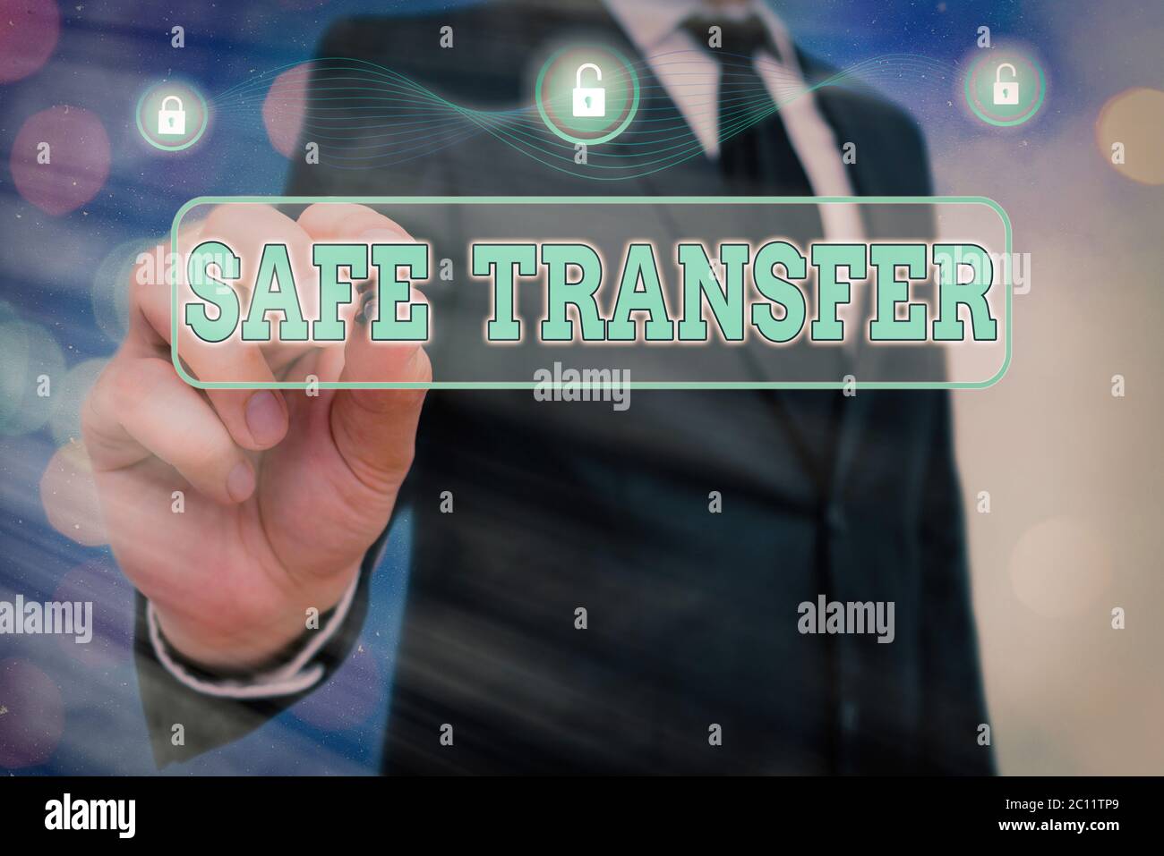 Handwriting text Safe Transfer. Conceptual photo transmitting the ...